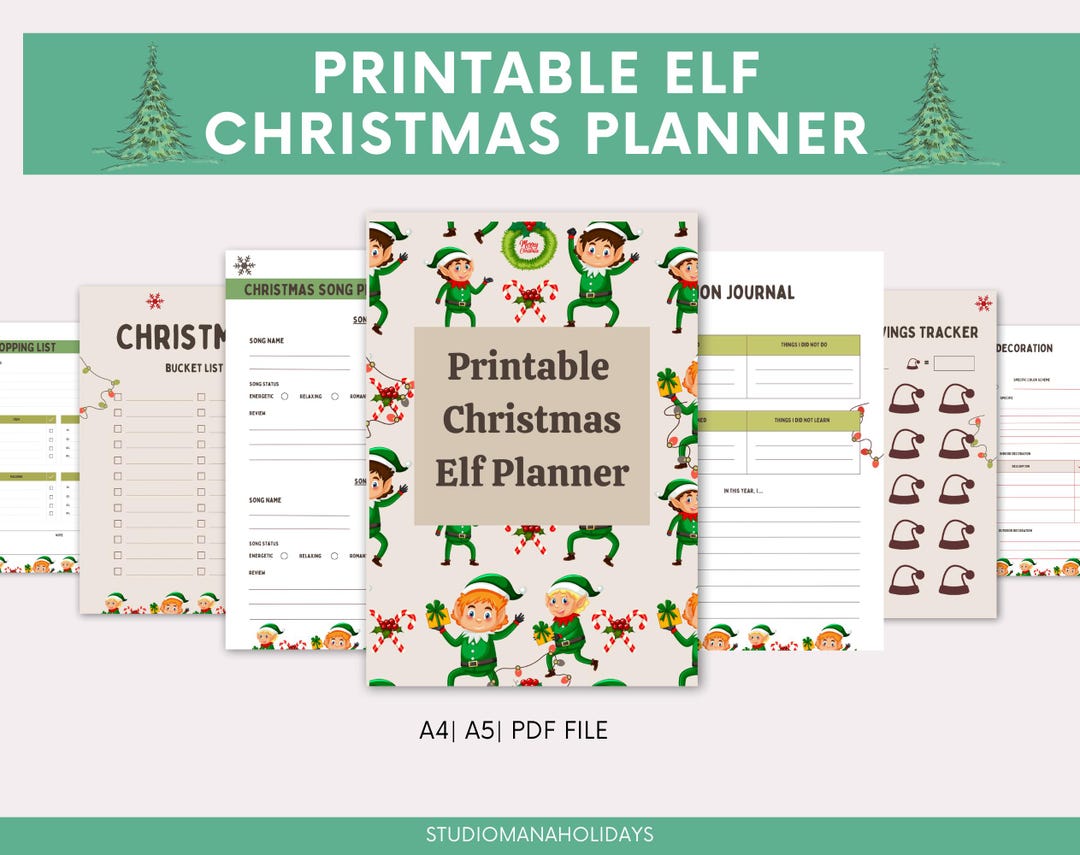 Elf Christmas Planner | Printable Christmas Planner | Holiday Planner ...