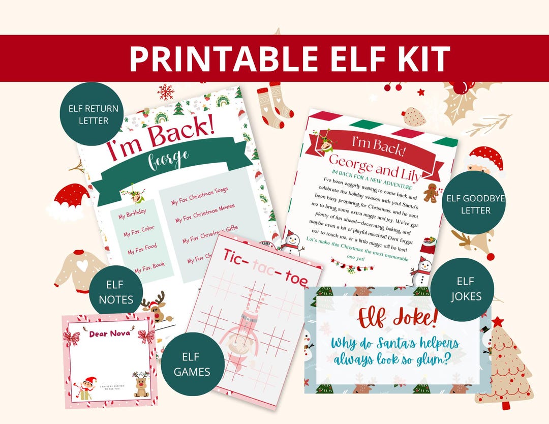 Elf Kit Eleven Games Eleven Printable Eleven Letter Eleven Activities ...