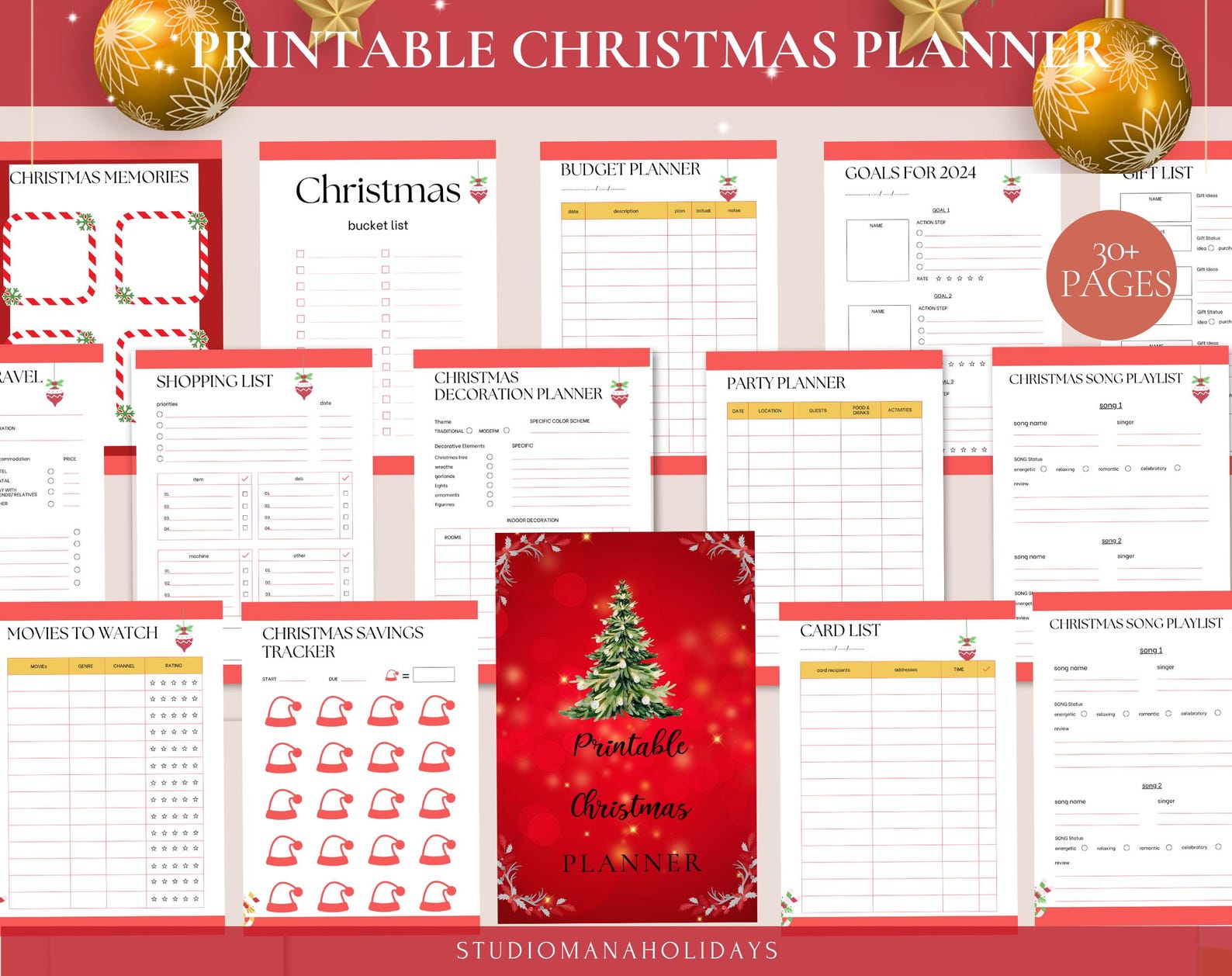 Christmas Planner | Printable Christmas Planner | Holiday Planner ...