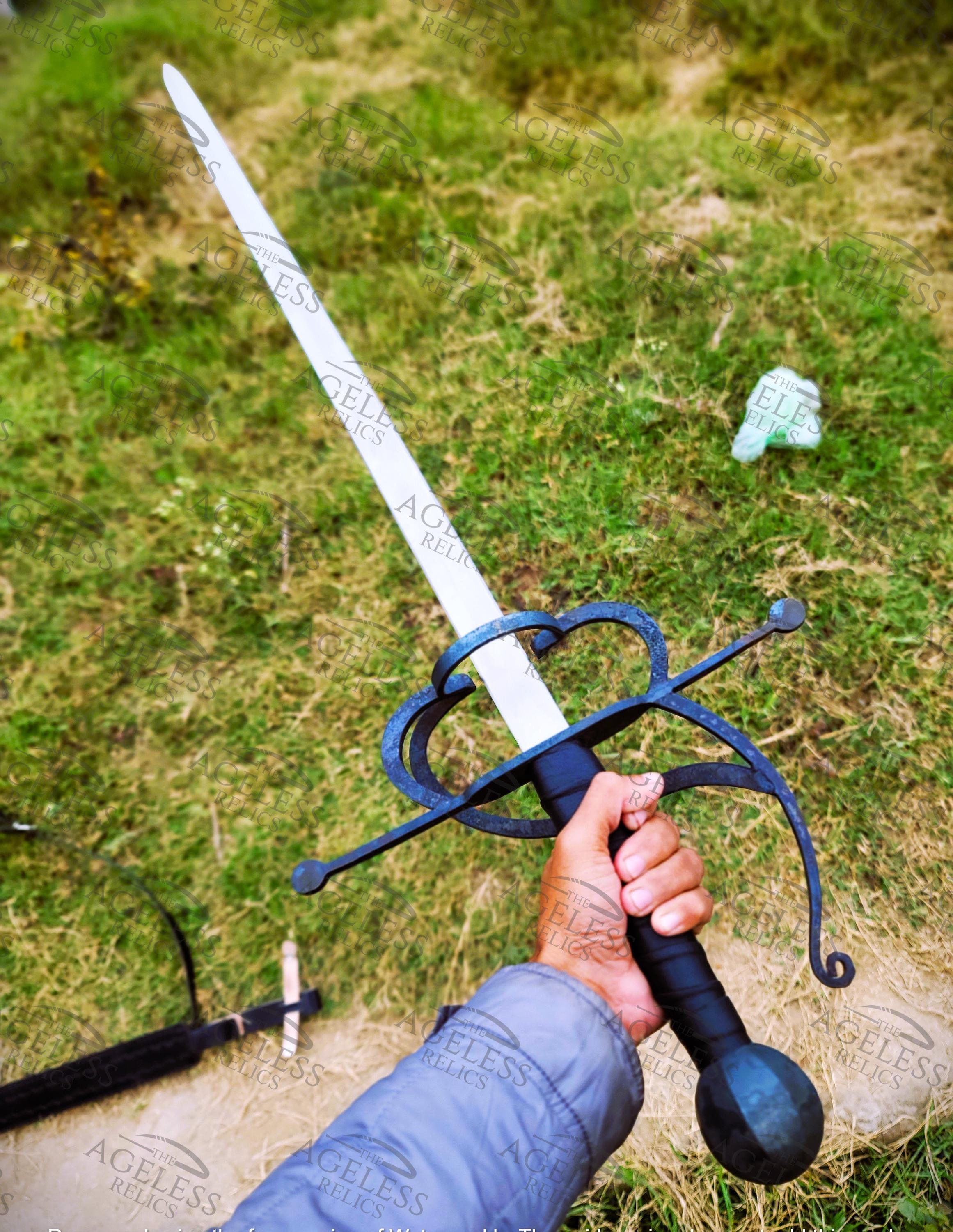Custom Handmade Carbon Steel Rapier Sword Classic Medieval Rapier With ...