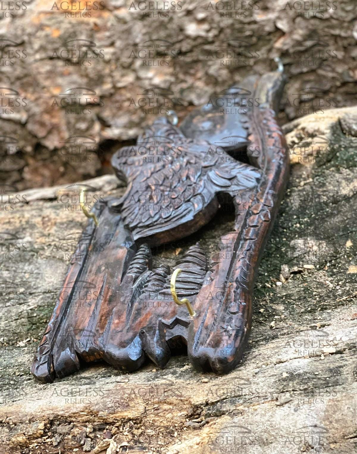 Handcarved Fenrir-style Wall Stand With Fenrir-style Axe re-enactment ...