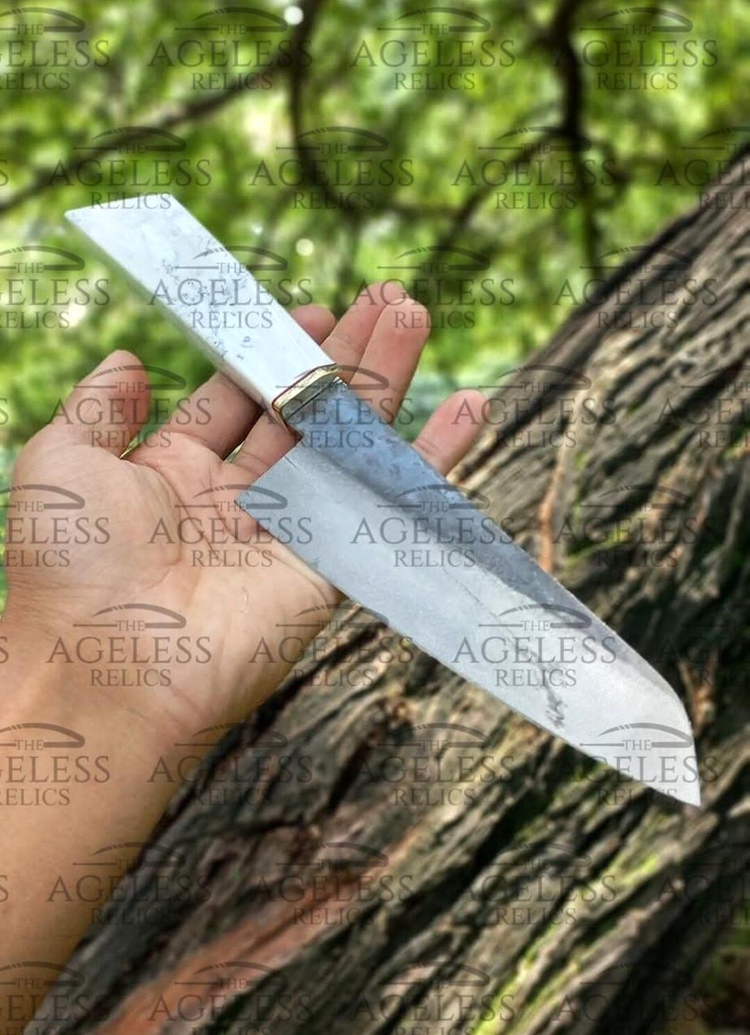 13" Custom Handmade Damascus Steel Bunka Chef Knife – Personalized Gift ...