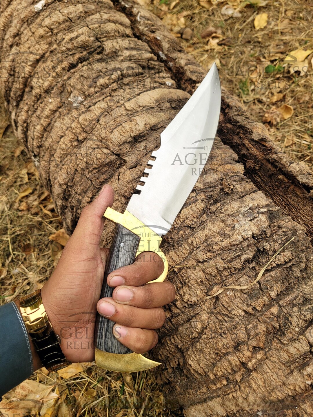 Walking Dead Knife- Daryl Dixon Replica Bowie Knife With Brass Finger ...