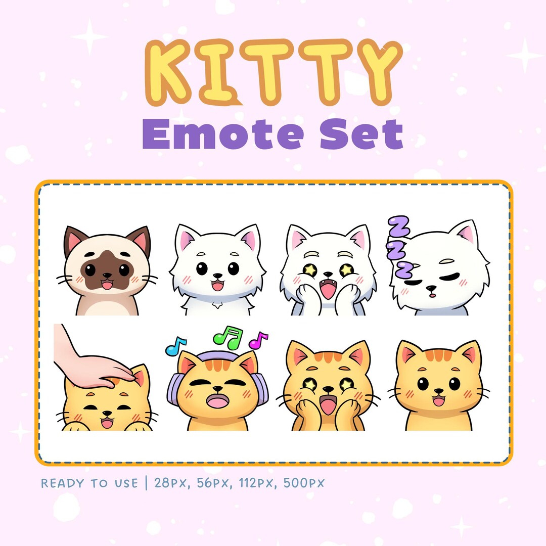 Kitty Emotes Pack | Cat Emotes | Siamese Cat | White Cat | Yellow Cat ...
