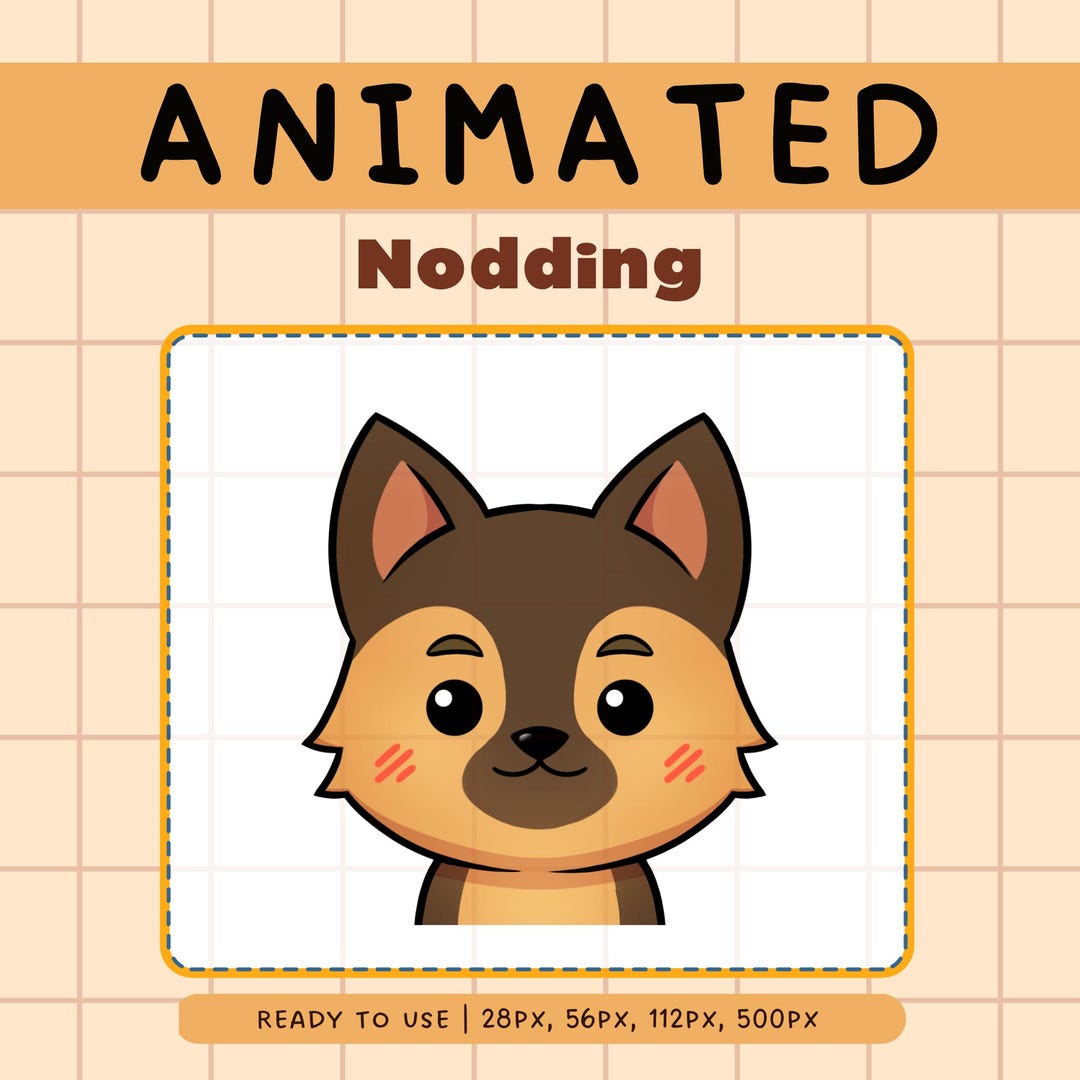 Animated Emote Dog German Shepherd Nodding | Twitch, Youtube, Discord ...