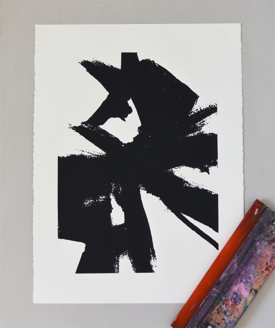 Large Abstract Sketch #1 Print-black, Original Art, Screen Print - Etsy