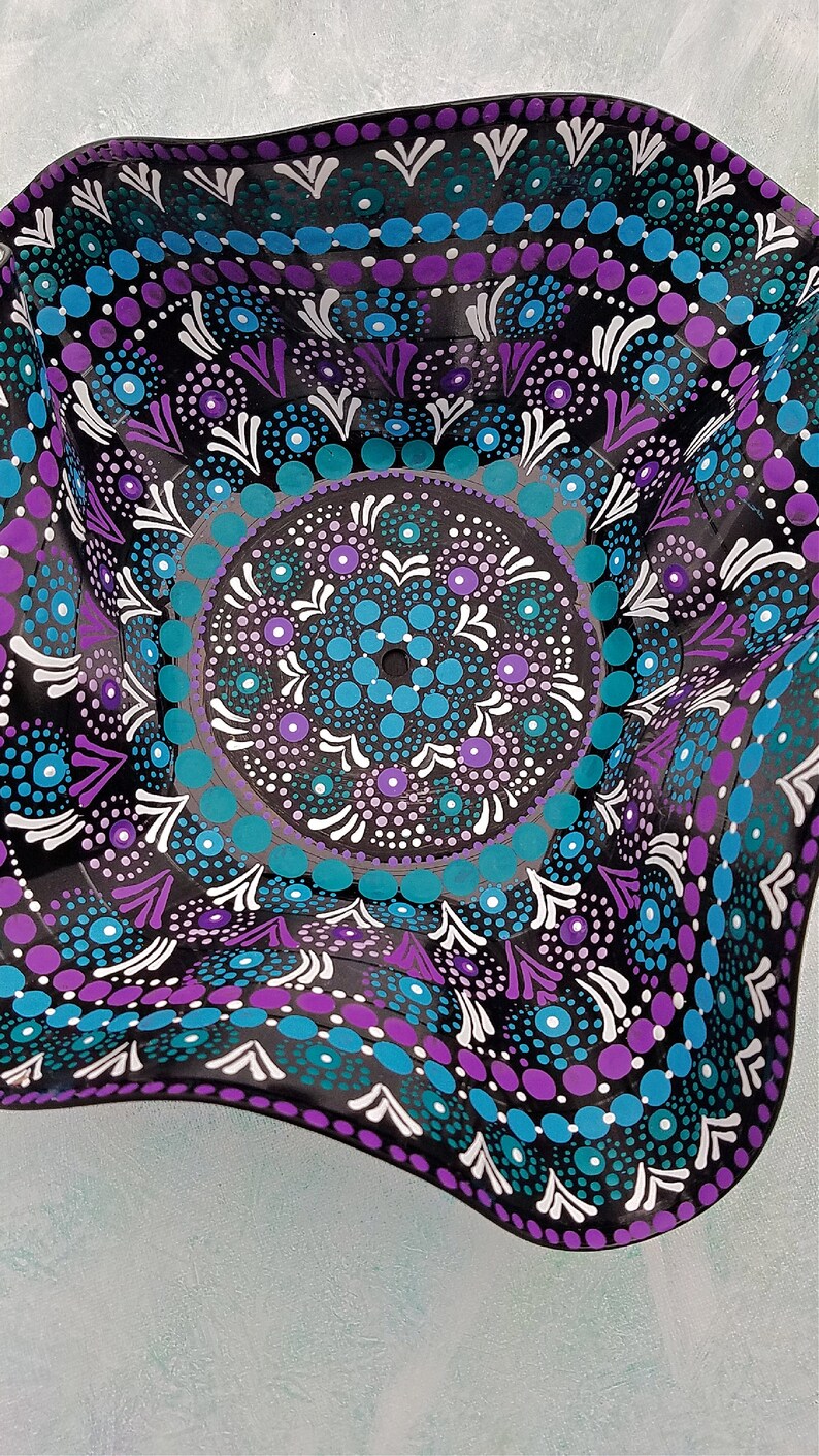 Painted Vinyl Record Mandala Art Melted Vinyl Record Change - Etsy