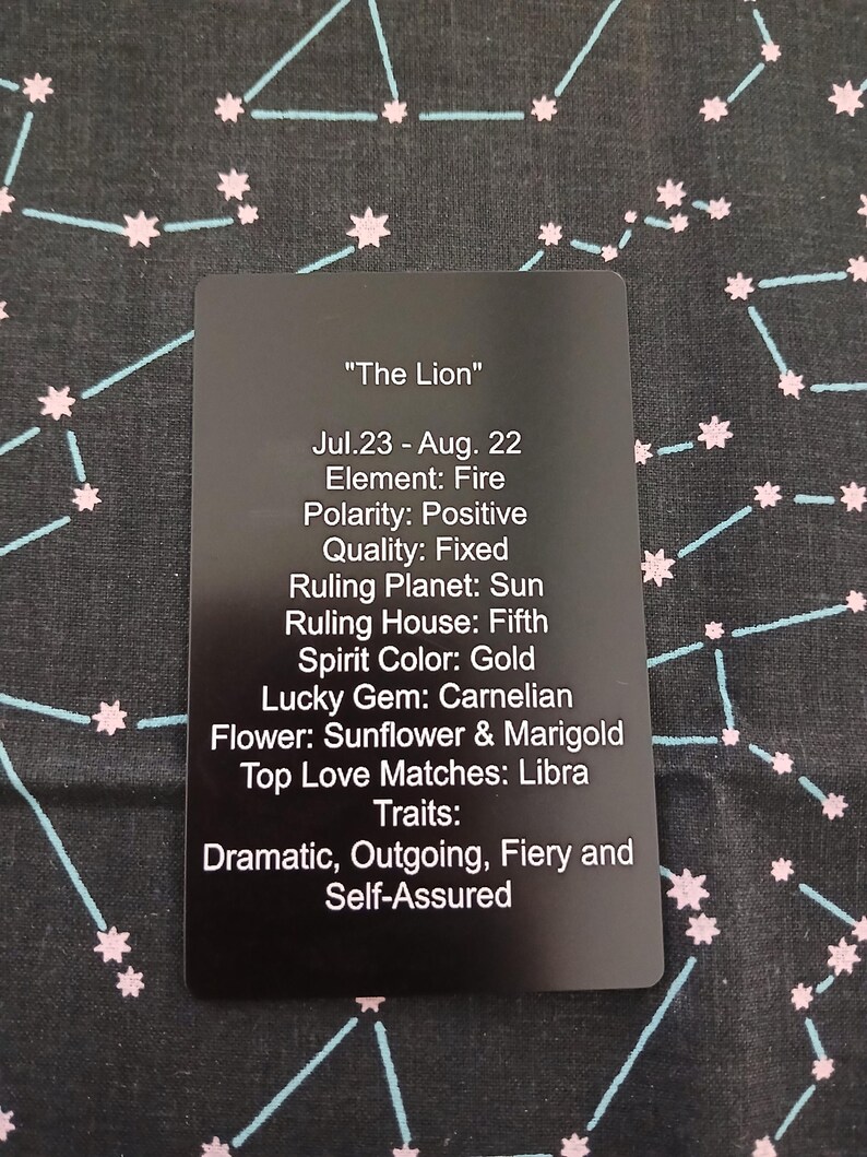 Astrological Sign "leo" Card - Etsy