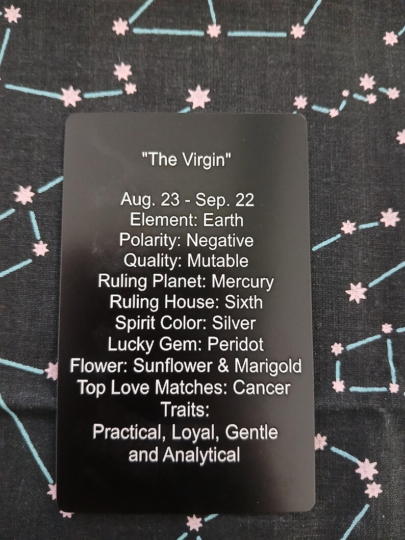 Astrological Sign "virgo" Card - Etsy