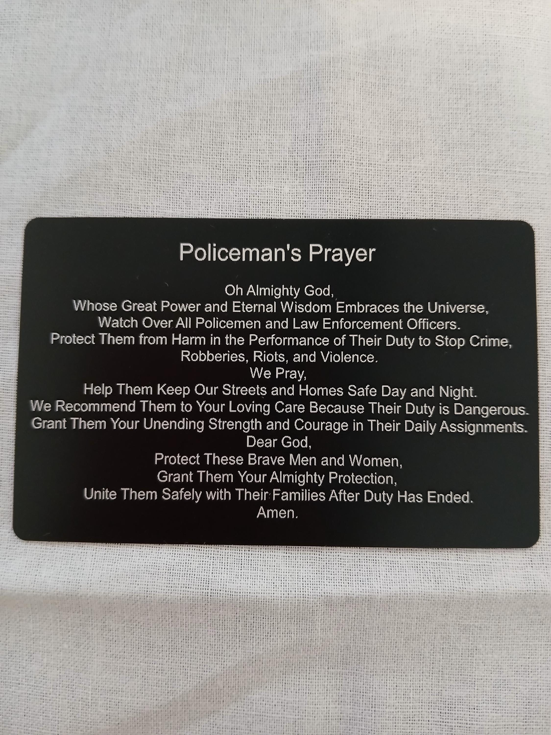 Policeman's Prayer Card - Etsy