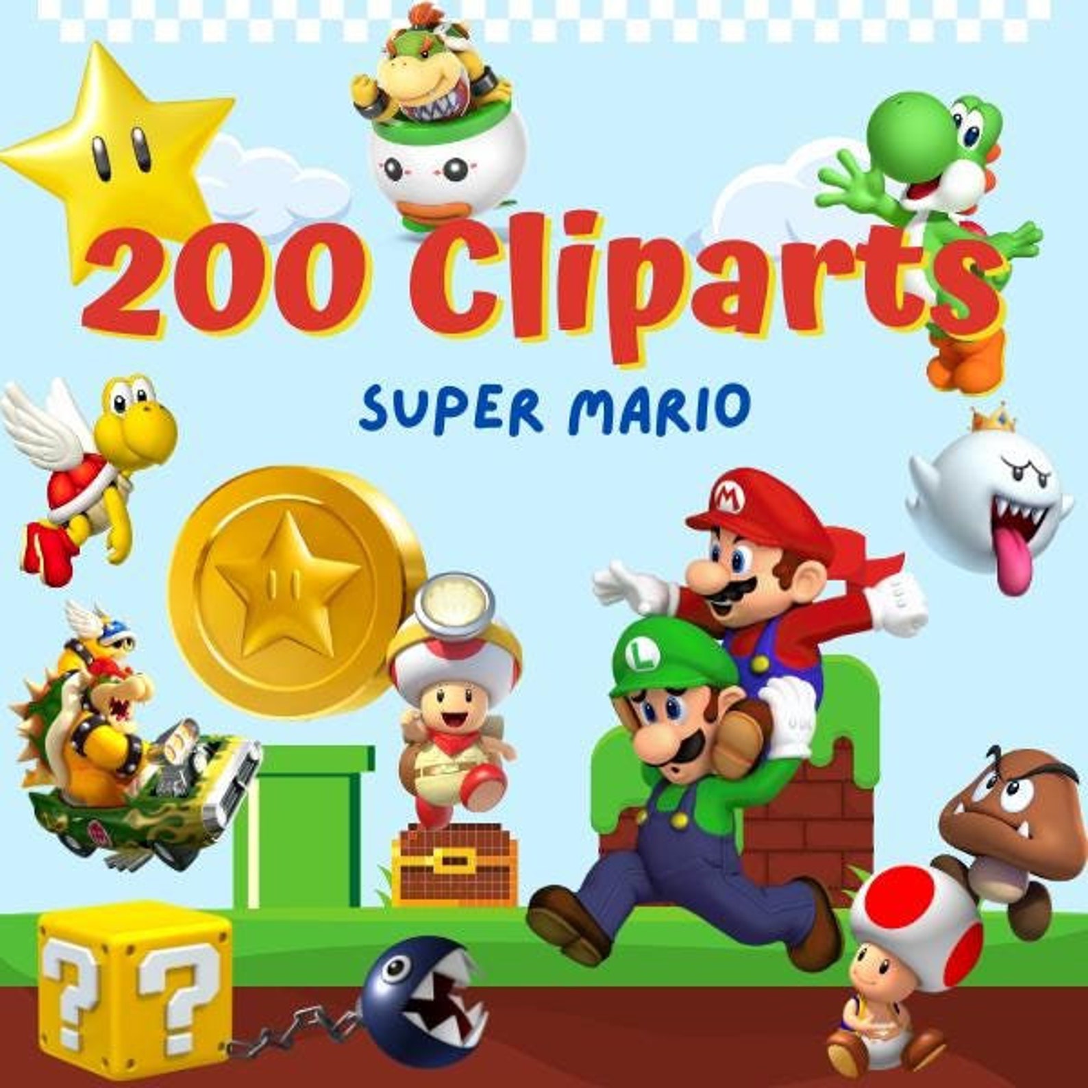 200 Supermario Clipart PNG - Etsy