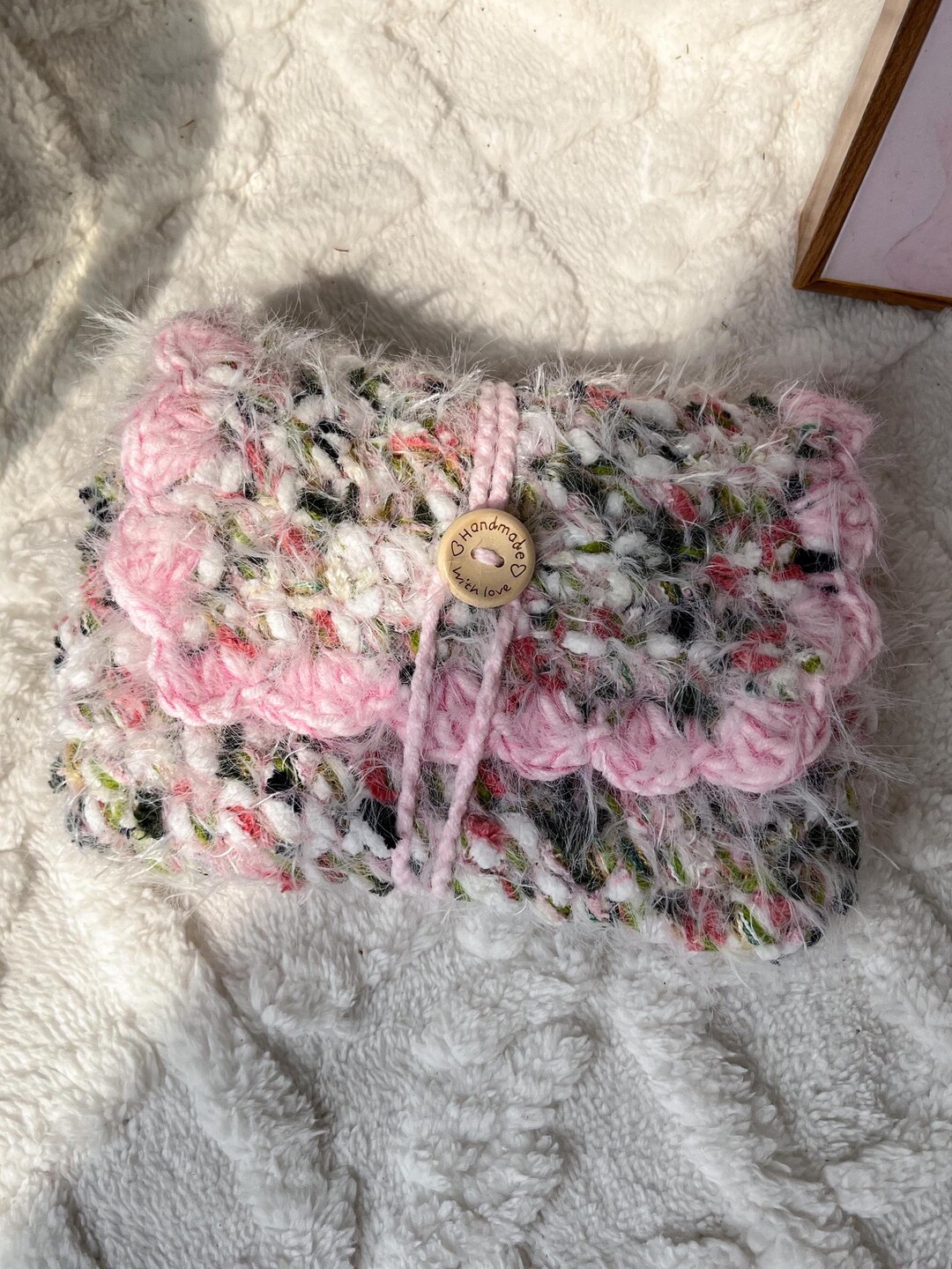 Cute Handmade Crochet Wallet, Crochet Mini Bag, Card Holder, Pink ...