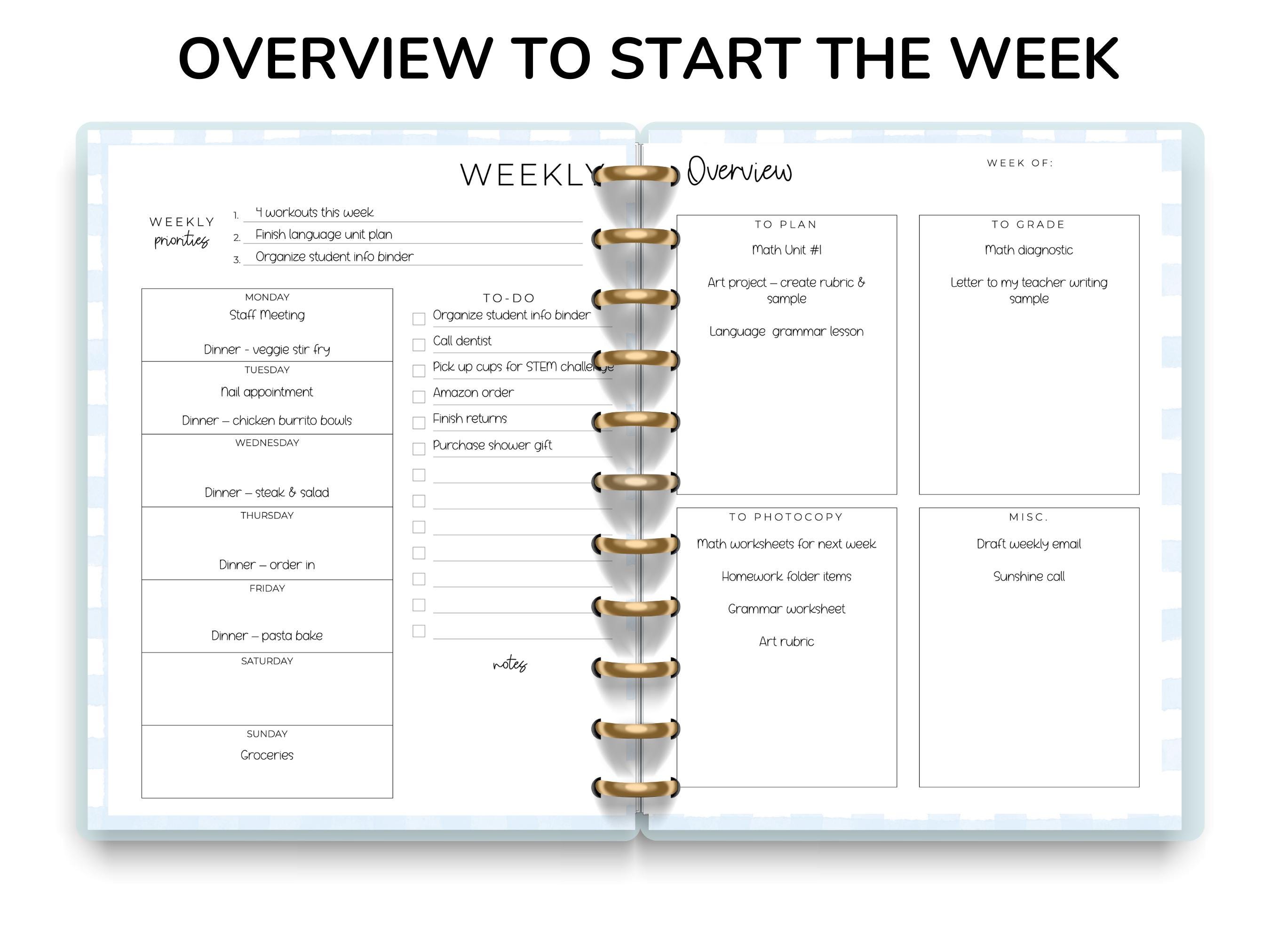 Printable Teacher Planner Dated 2024-2025, Free Yearly Updates, Teacher ...