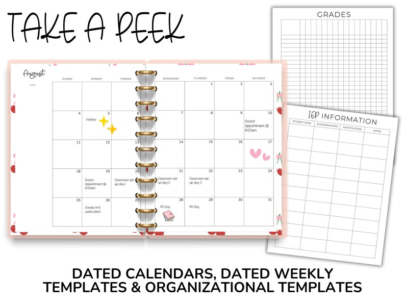 Printable Teacher Planner Dated 2024-2025, Free Yearly Updates, Teacher ...