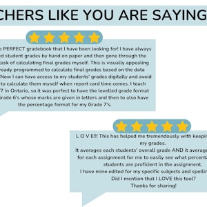 Google Sheets Gradebook - Teacher Gradebook for Automatic Mark ...