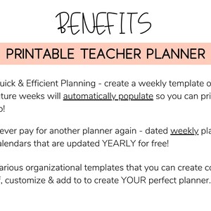 Printable Teacher Planner Dated 2024-2025, Free Yearly Updates, Teacher ...