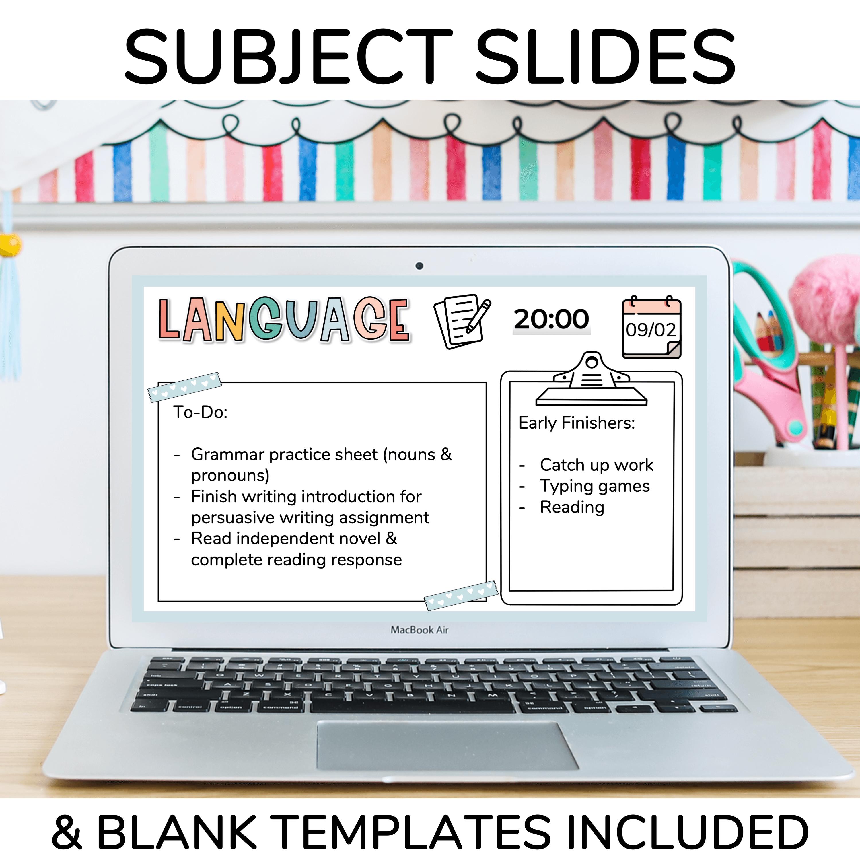 Class Slides, Daily Google Slides Templates for Classroom, Agenda ...