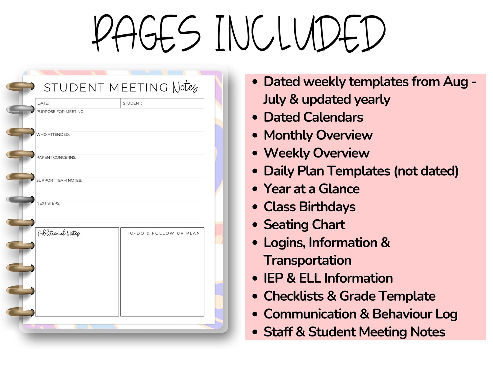Printable Teacher Planner Dated 2024-2025, Free Yearly Updates, Teacher ...