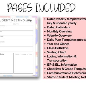 Printable Teacher Planner Dated 2024-2025, Free Yearly Updates, Teacher ...