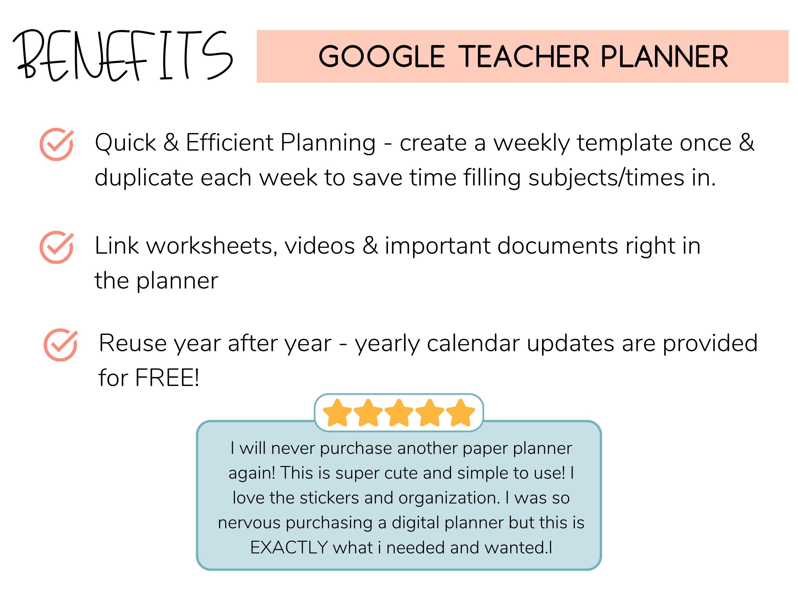 Digital Teacher Planner 2026-2027, Free Yearly Calendar Updates, Google ...