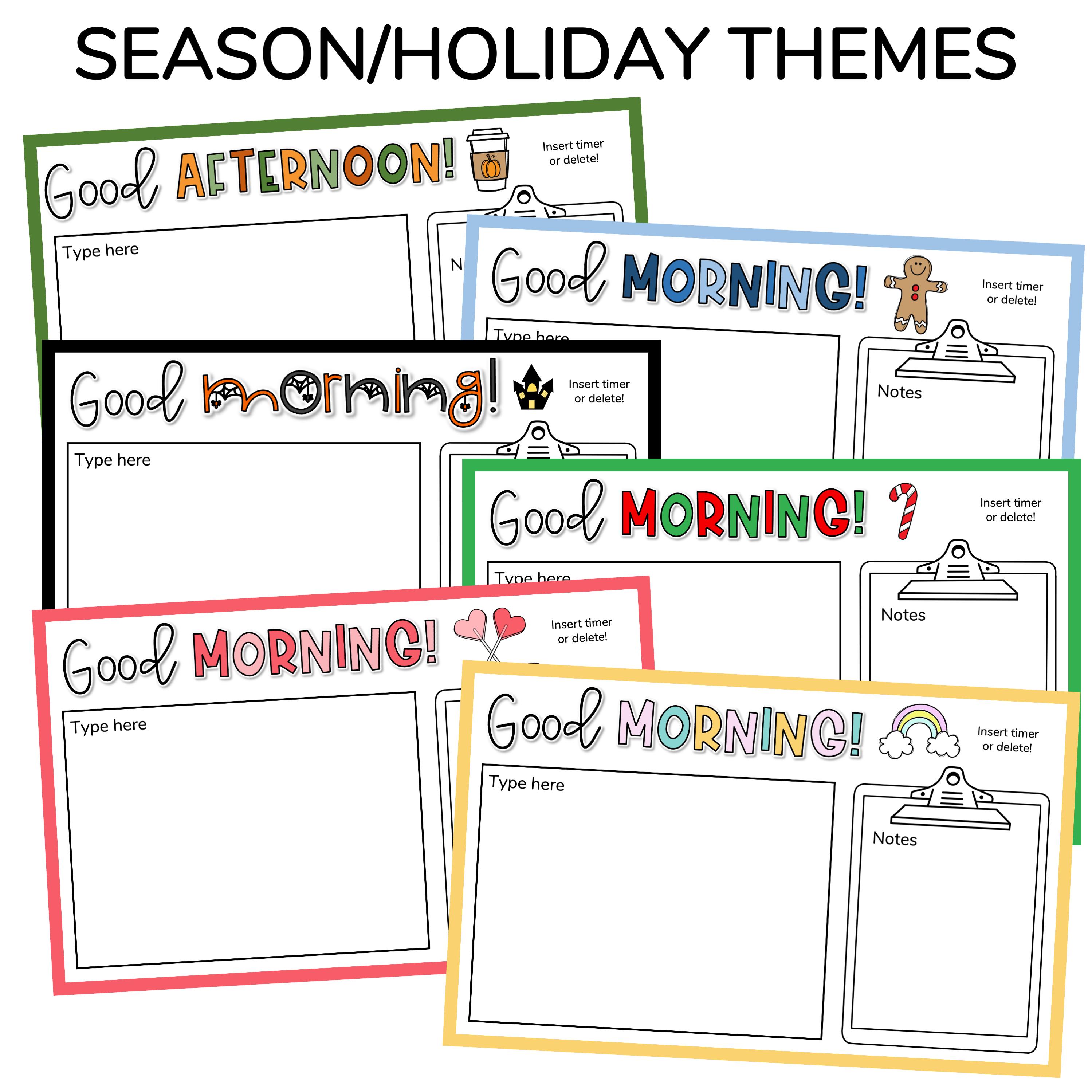 Morning Slides, Daily Google Slides Templates for Classroom, Agenda ...