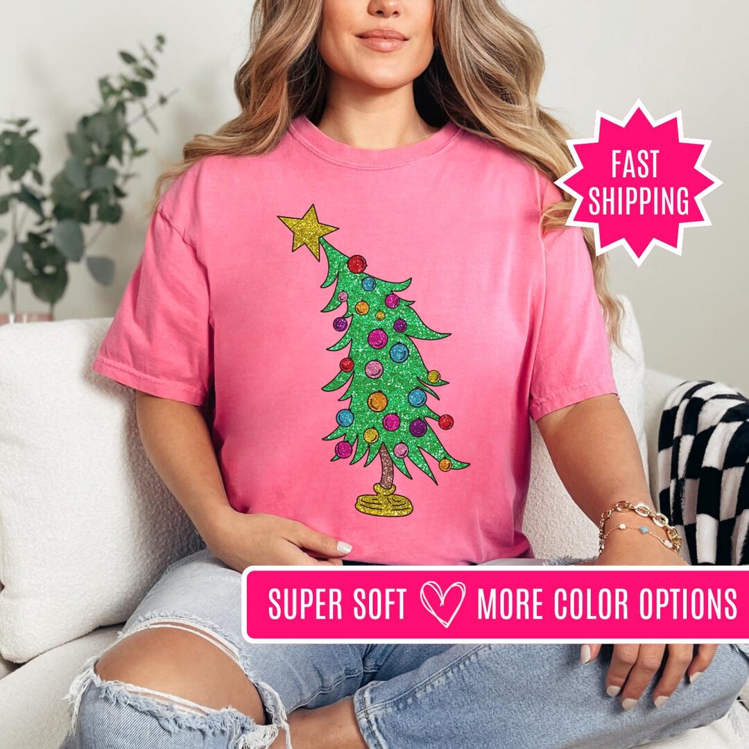 Whimsical Christmas Tree Shirt, Christmas Tree Tshirt, Whimsical Tree ...