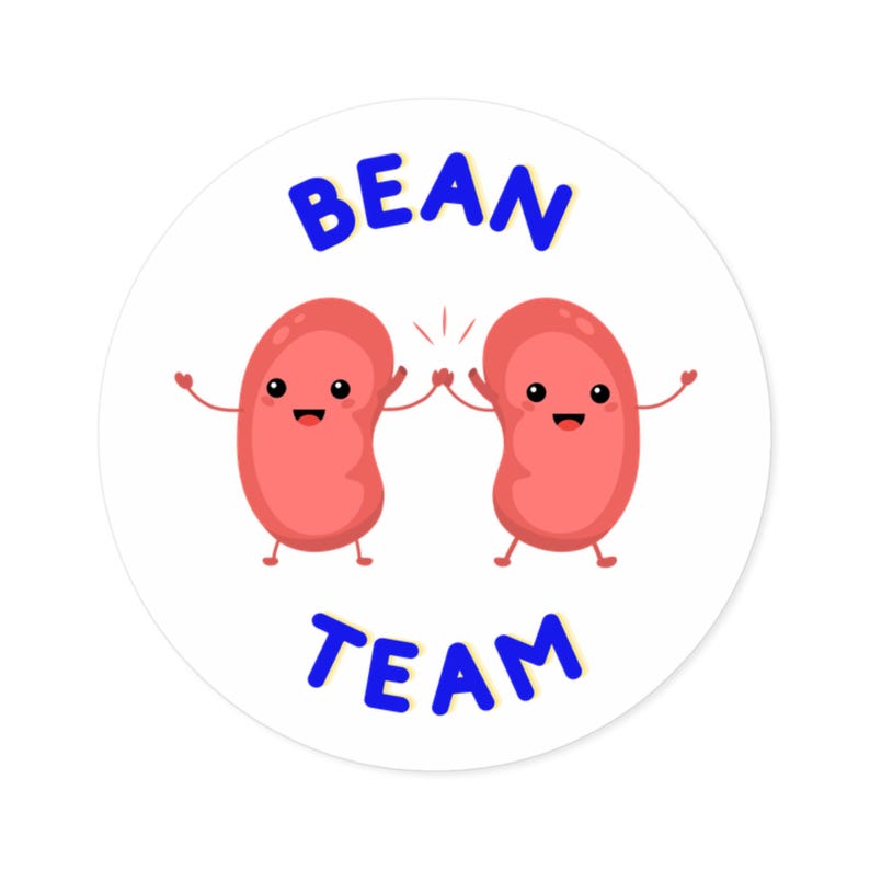Bean Team Kidney Stickers- Round - Etsy