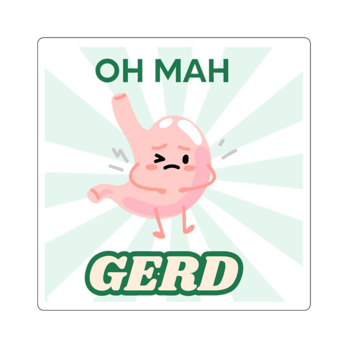 Funny GERD Square Stickers - Humorous Health Humor, Laptop Decals, Gift ...
