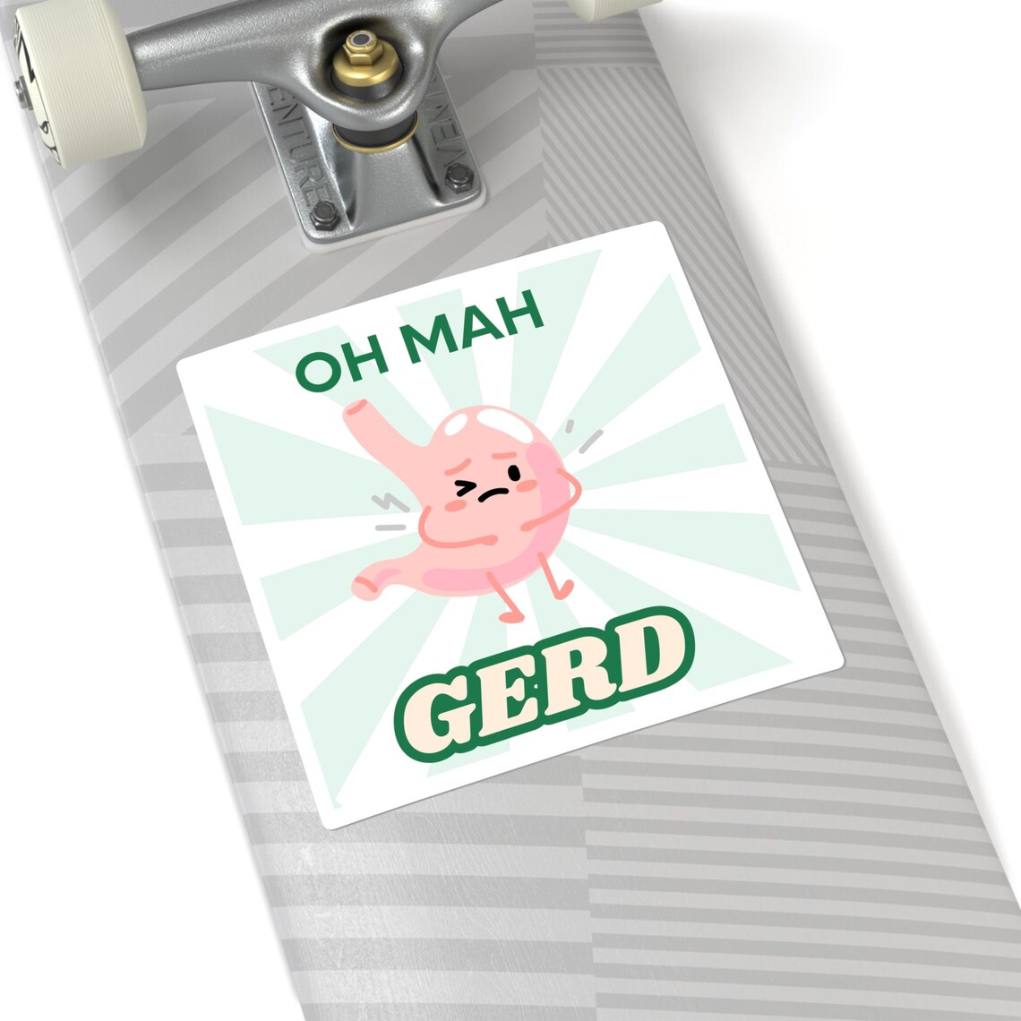 Funny GERD Square Stickers - Humorous Health Humor, Laptop Decals, Gift ...