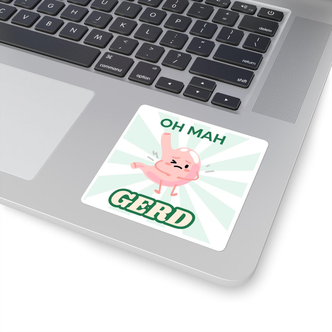 Funny GERD Square Stickers - Humorous Health Humor, Laptop Decals, Gift ...
