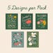 Botanical Thank You Card Set: Vintage Floral Illustrated Cards (5-pack ...