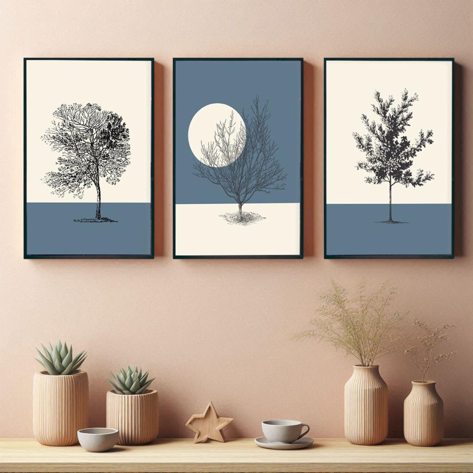 Nature-inspired Tree Art, Moon Phases, Day and Night, Autumn Theme ...