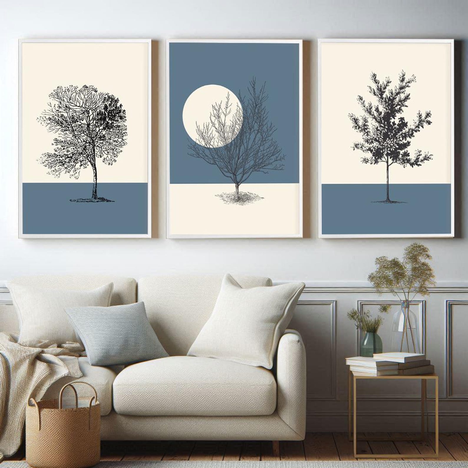 Nature-inspired Tree Art, Moon Phases, Day and Night, Autumn Theme ...