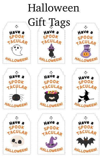 Halloween Gift Tags Printable Spooky Halloween Gift Tags - Etsy