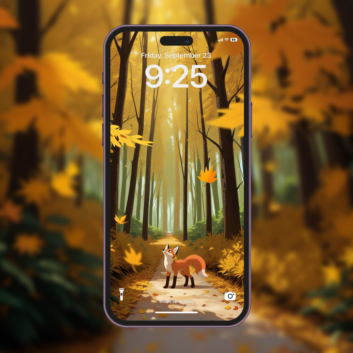 Fox Fall Wallpaper - Phone Wallpaper, Digital Art, iPhone Aesthetic ...