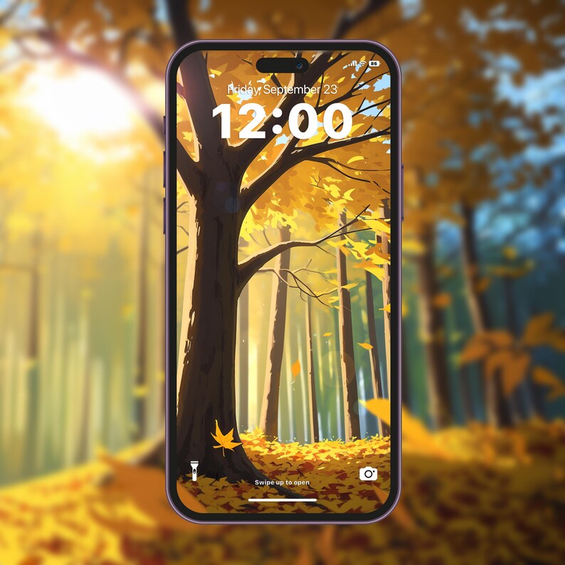 Crisp Fall Air Phone Wallpaper, Digital Art, iPhone Aesthetic Lock ...