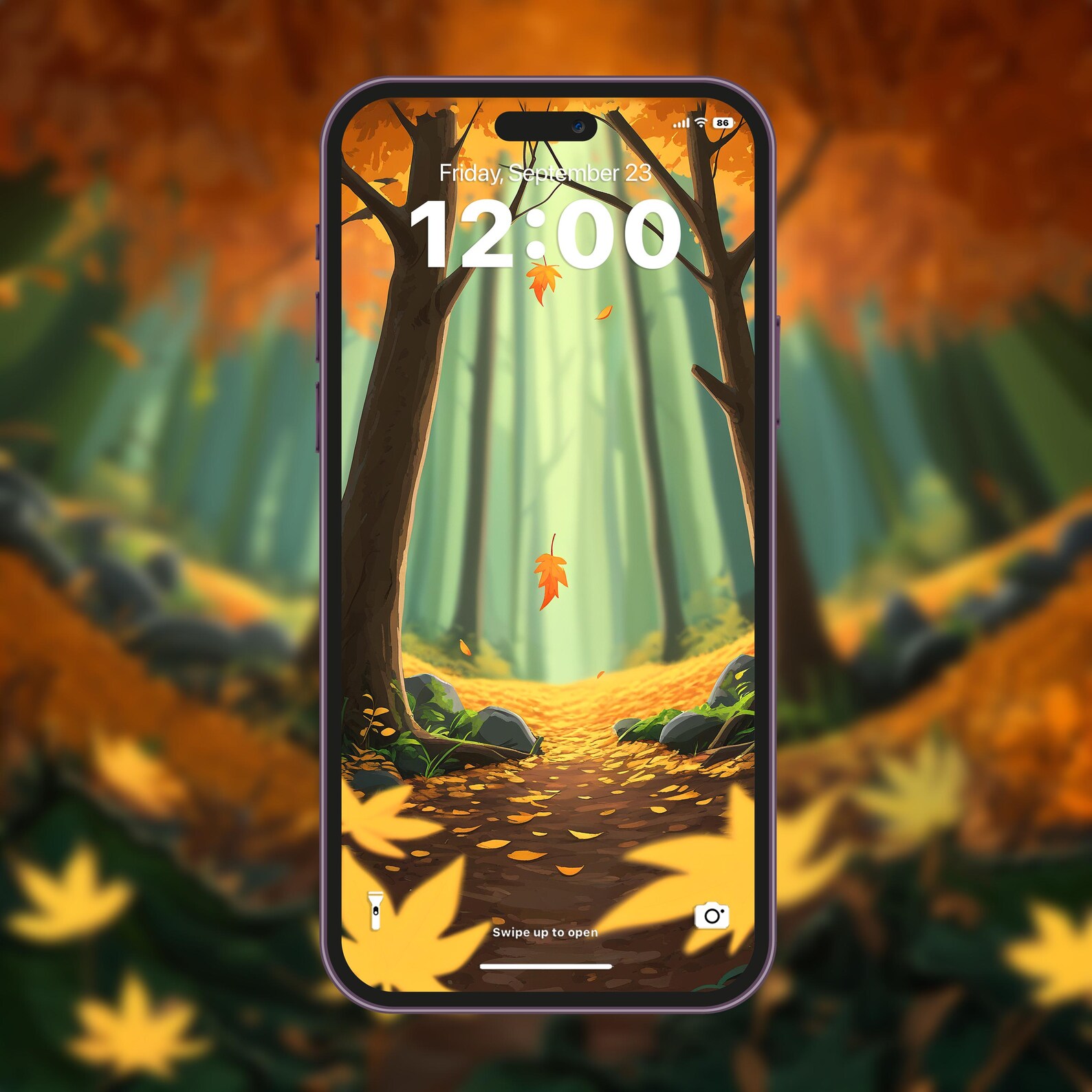 Fall Time Focus Wallpaper, Digital Art, iPhone Aesthetic Lock Screen ...