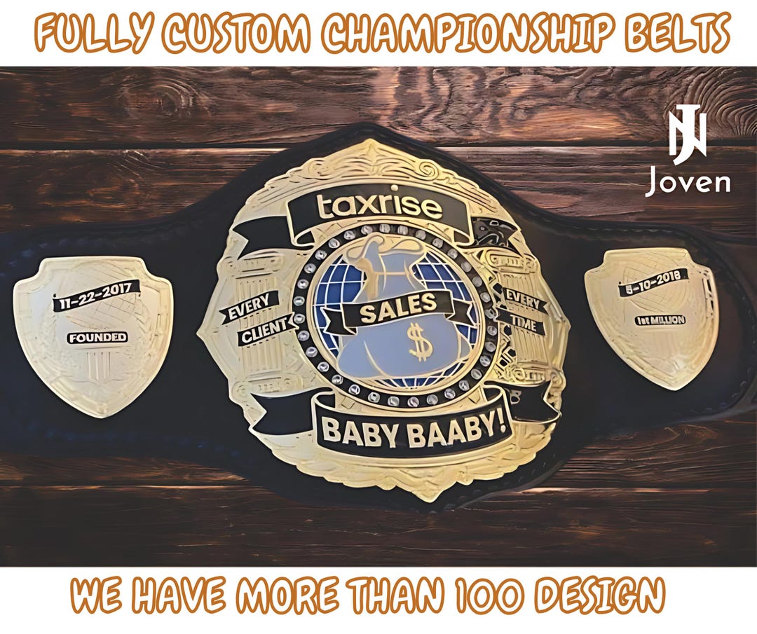 Custom Championship Belt - Personalized Metal Plates & Genuine Leather ...