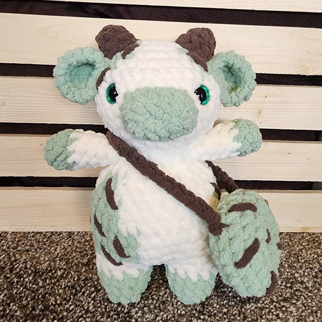 Crochet Cow Mint Chocolate Chip Cookie Plushie - Etsy