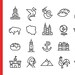 Poland Icons. Set of 20 Iconic Symbols Representing Poland. Palace of ...