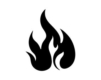 Fire Icon. Bold Flame Design With Flowing Curves and Smaller Sparks ...