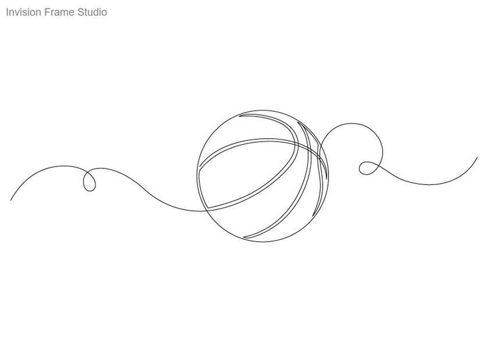 Minimalist Basketball Line Art Print, Continuous Line Drawing, Sports ...