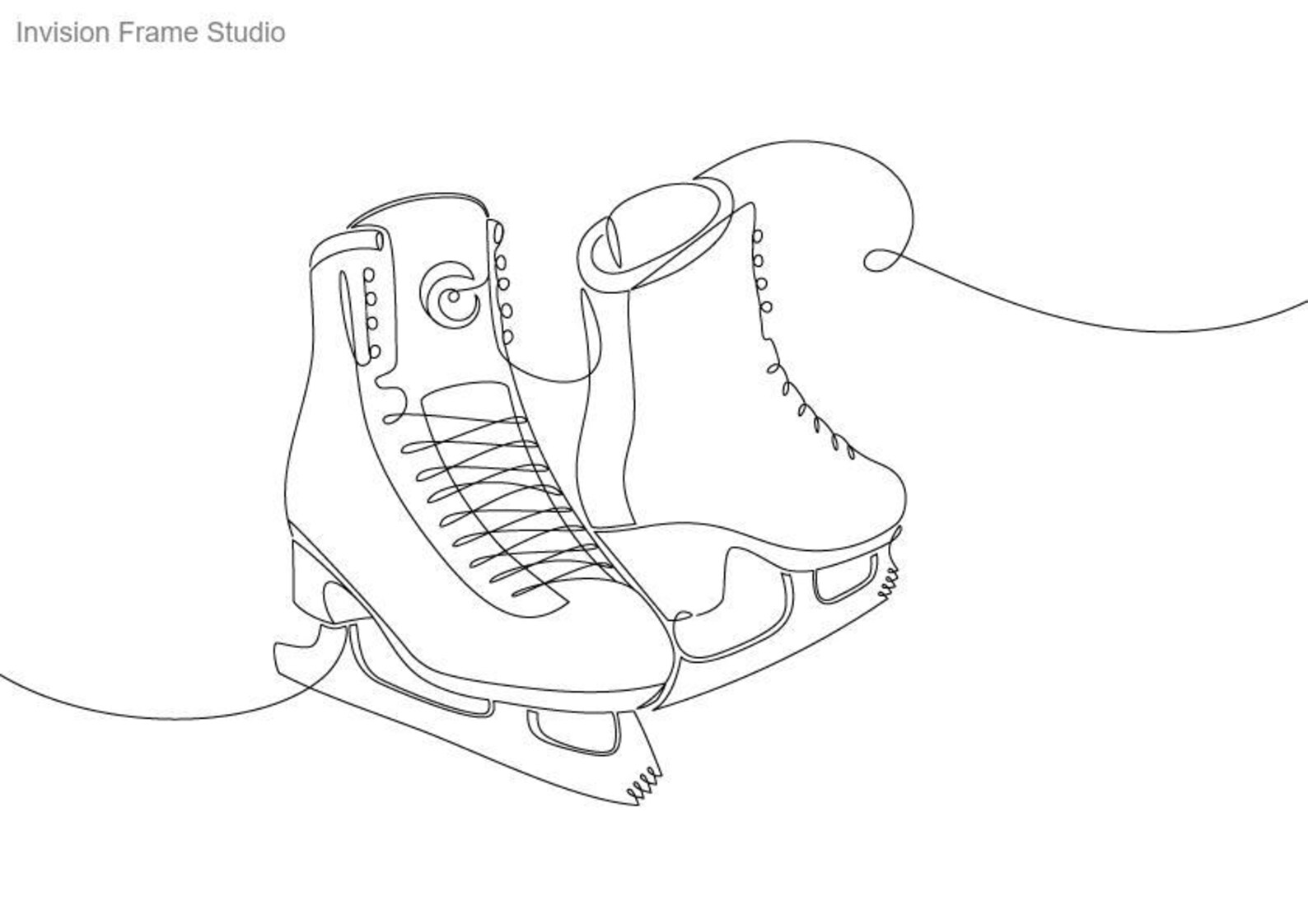 Minimalist Ice Skates Illustration | Modern Winter Sports Wall Art - Etsy