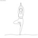Yoga Tree Pose Line Drawing | Minimalist Wellness Art - Etsy
