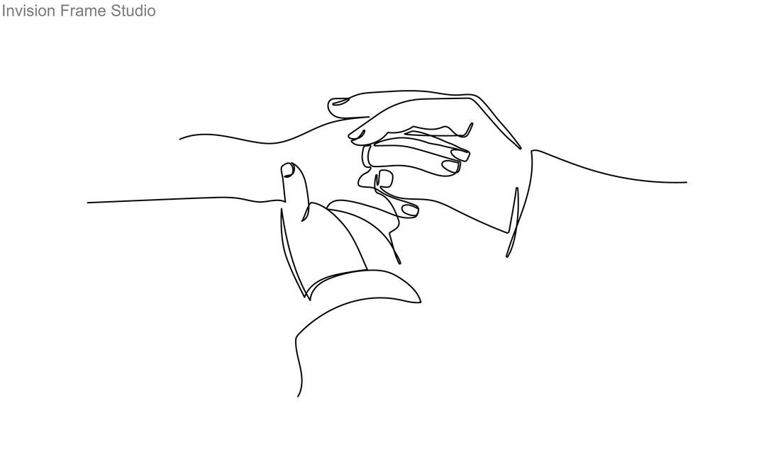 Romantic Engagement Ring Line Art | Wedding Proposal Illustration - Etsy