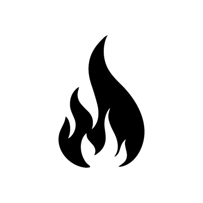 Flame Icon. Sleek and Minimal Fire Design With Flowing Curves ...