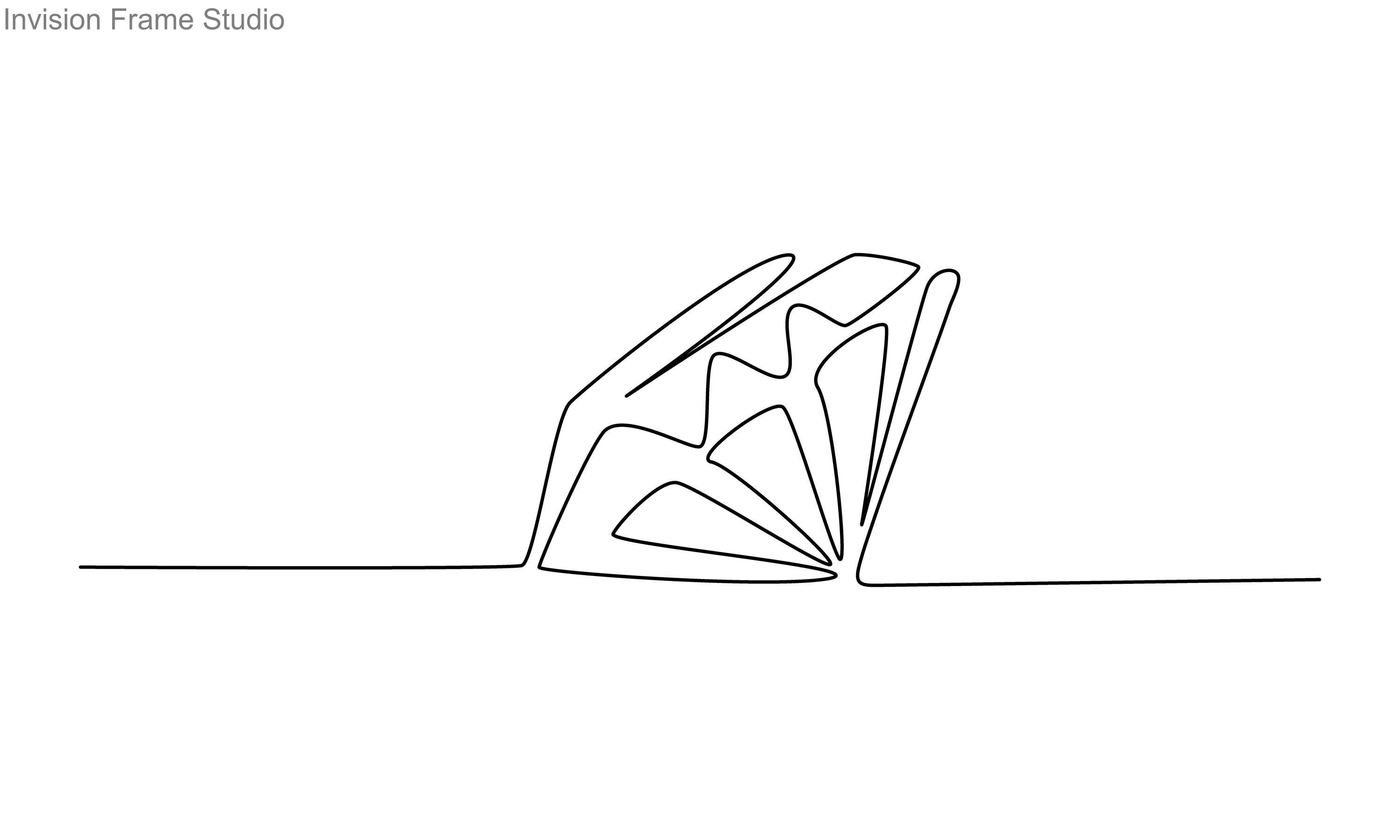 Minimalist Diamond Line Art Print, Geometric Gemstone Drawing, Modern ...