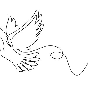 Dove Icon in a Minimal One-line Style. Elegant Flying Bird With ...
