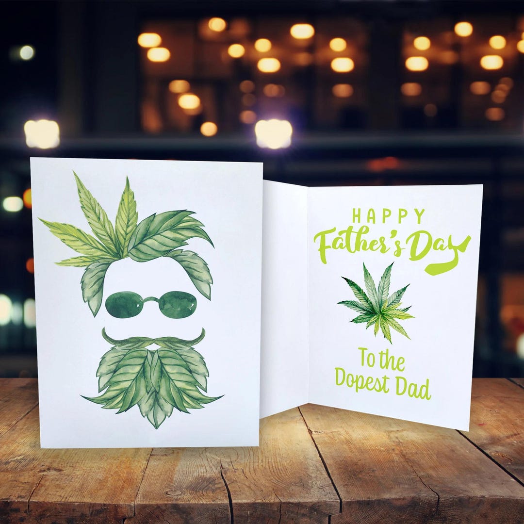Stoner Father's Day Card "to the Dopest Dad" - Happy Fathers Day Card ...