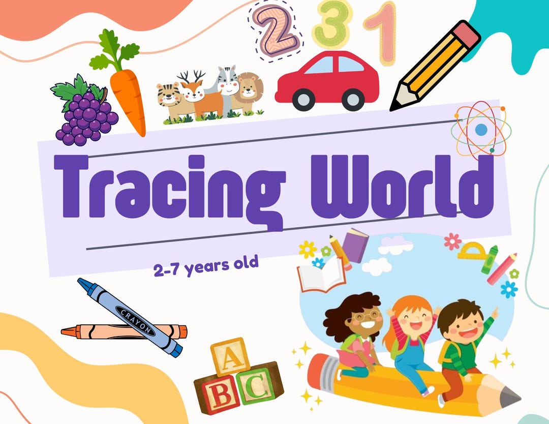 Printable Tracing World Trace and Color for 2 to 7 Years Old - Etsy
